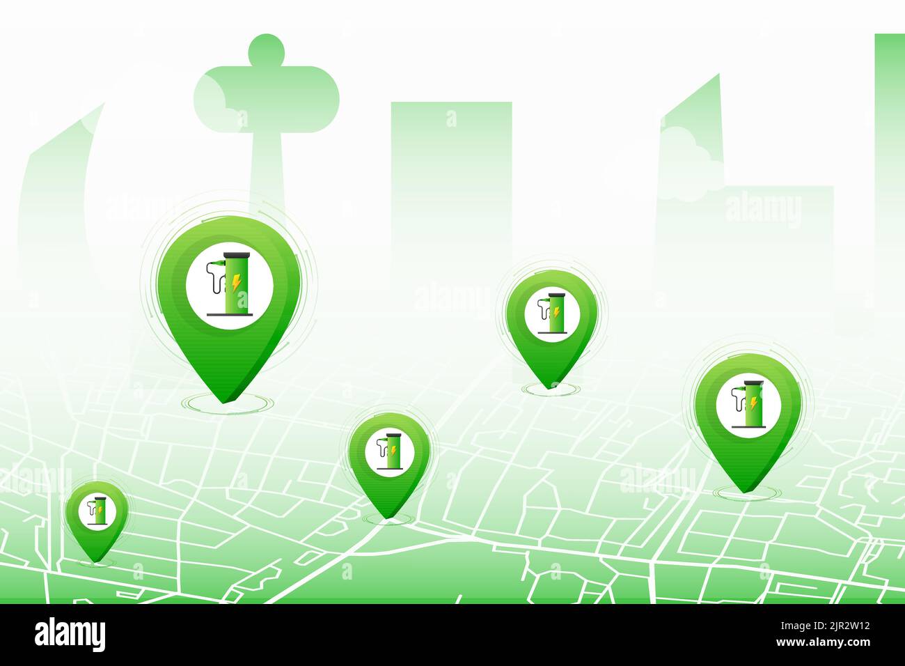 Electric vehicle charging. EV charging. Vector stock illustration Stock ...