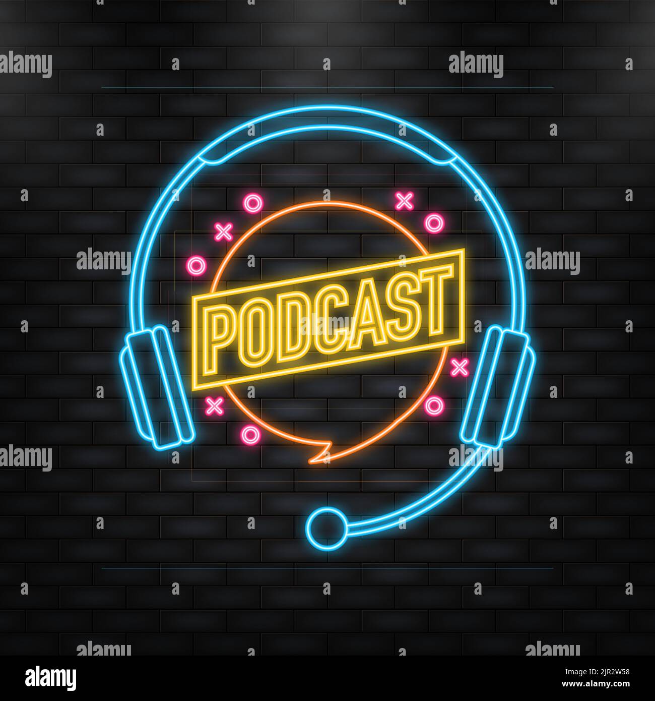 Podcast. Badge, icon, stamp, logo. Vector stock illustration Stock ...