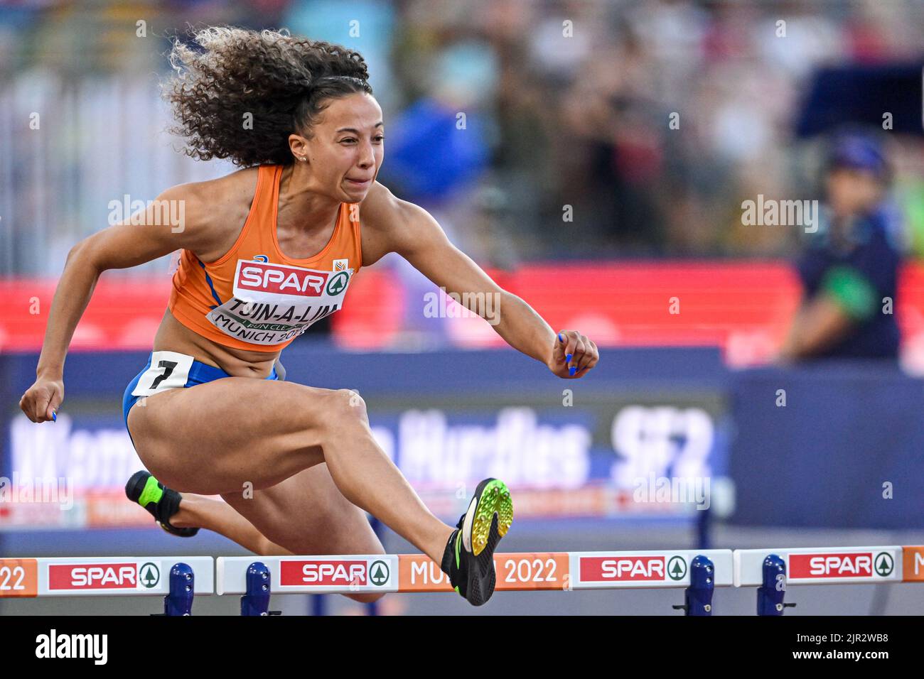 MUNCHEN, GERMANY - AUGUST 21: Maayke Tjin a Lim of The Netherlands competing in women's 100m ...