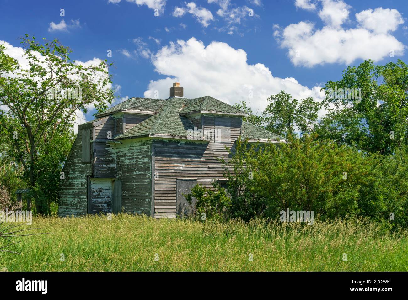 Abandoned buildings at the ghost town of Bromhead, Saskatchewan, Canada ...