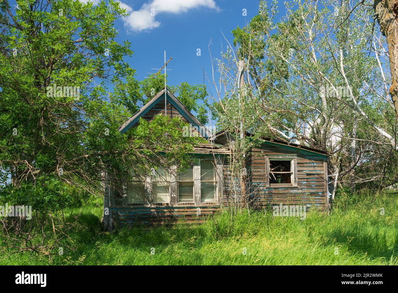 Abandoned buildings at the ghost town of Bromhead, Saskatchewan, Canada ...