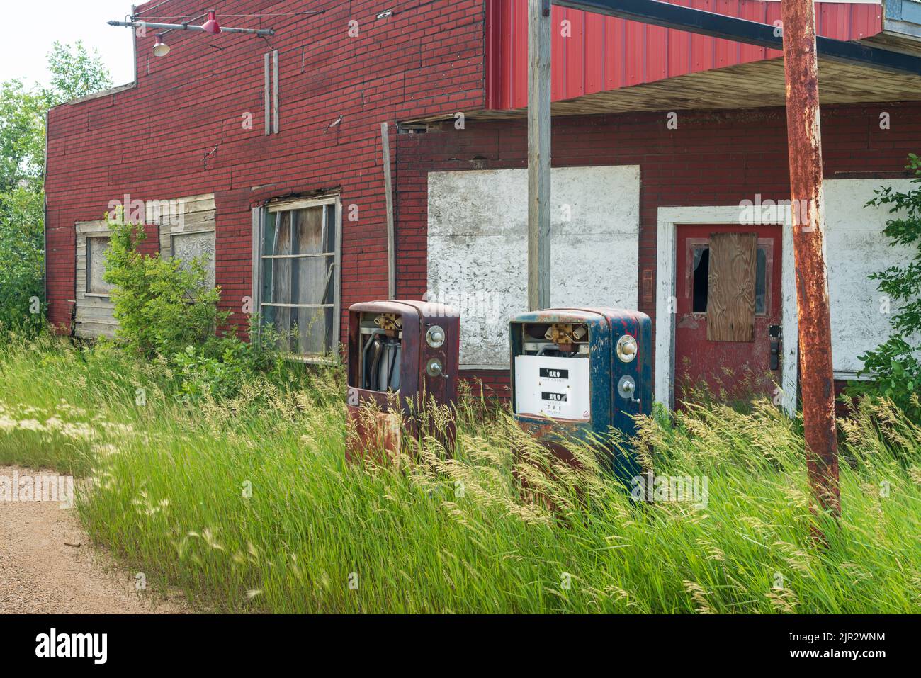 Abandoned buildings at the ghost town of Bromhead, Saskatchewan, Canada ...