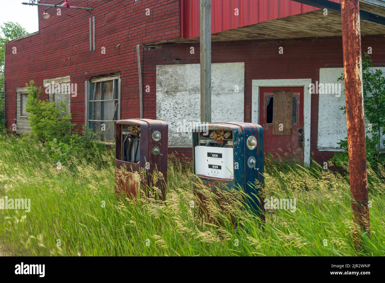 Abandoned buildings at the ghost town of Bromhead, Saskatchewan, Canada ...