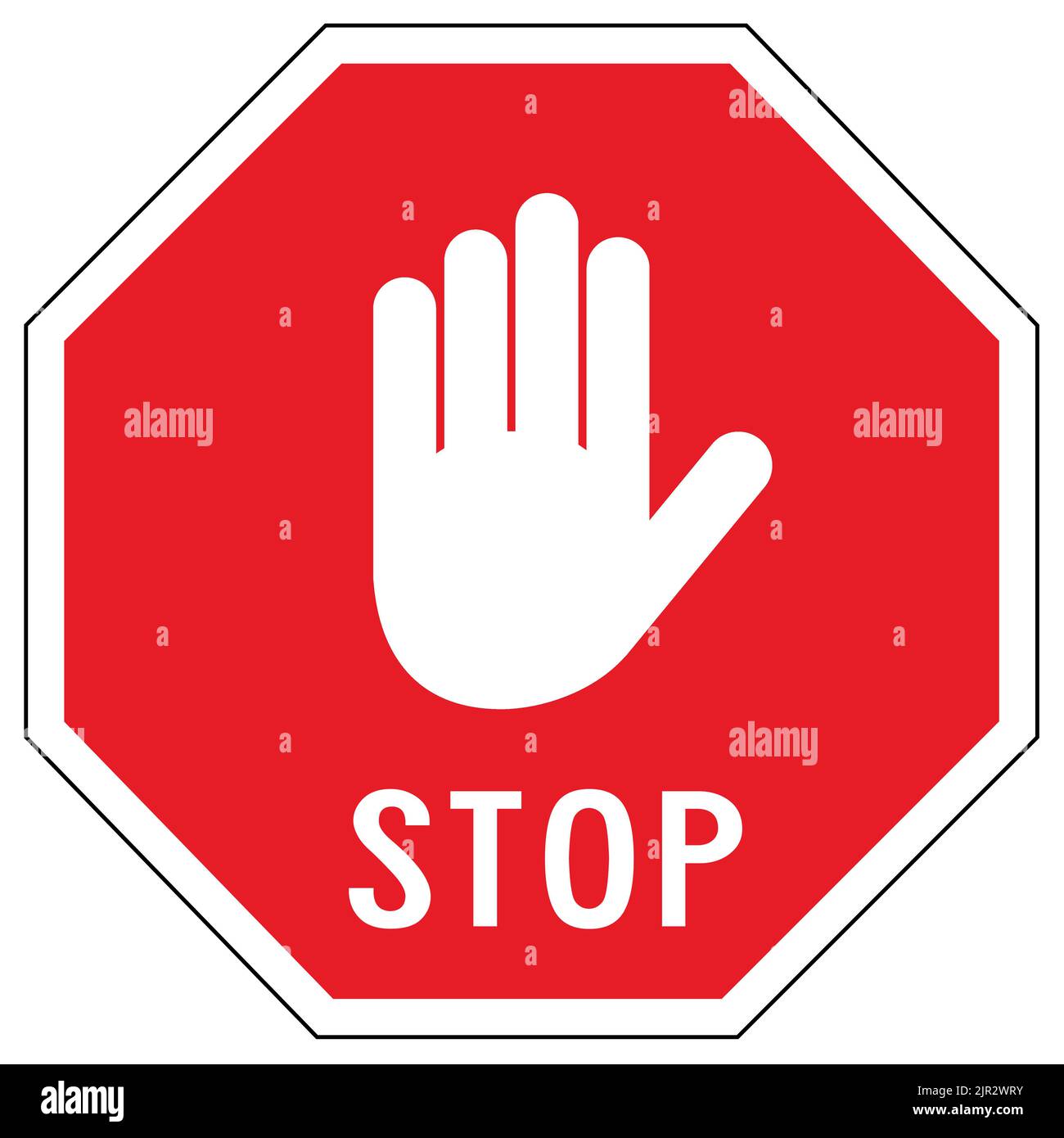 Stop hand symbol road sign warning template Stock Vector Image & Art ...
