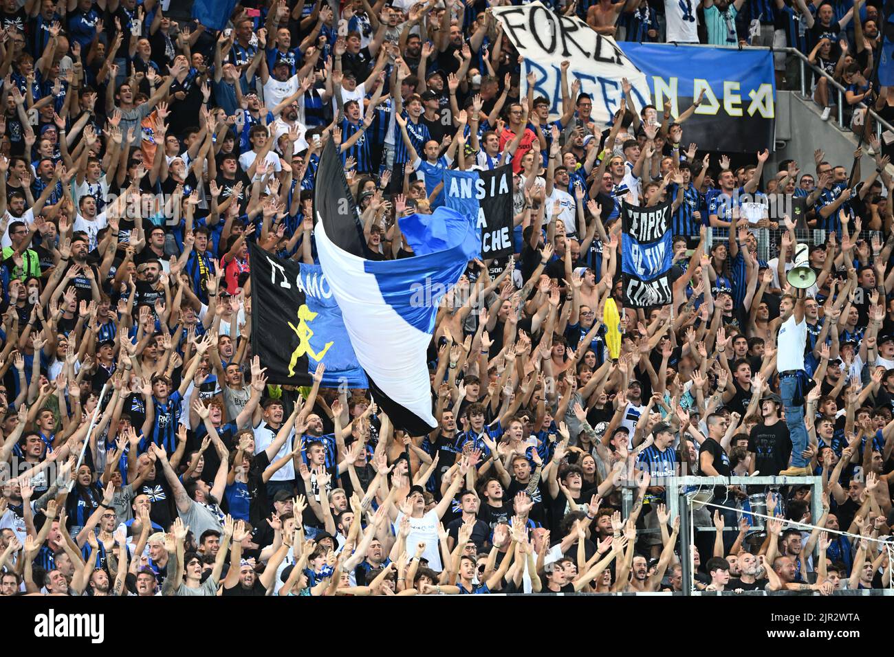 Milan fans stadium flags hi-res stock photography and images - Alamy