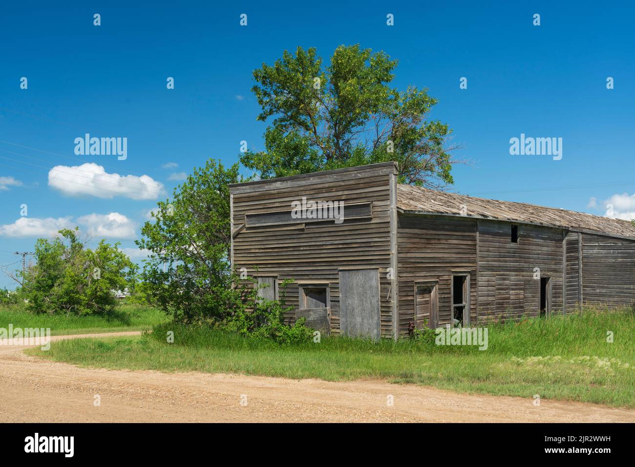 Abandoned buildings at the ghost town of Bromhead, Saskatchewan, Canada ...