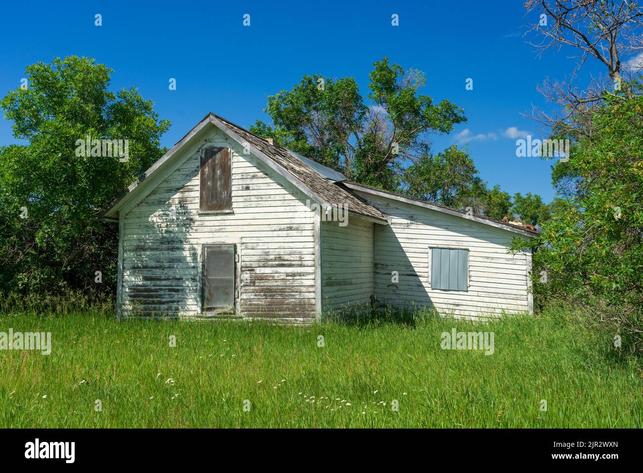 Abandoned buildings at the ghost town of Bromhead, Saskatchewan, Canada ...