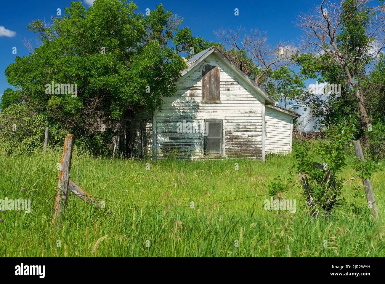 Abandoned buildings at the ghost town of Bromhead, Saskatchewan, Canada ...