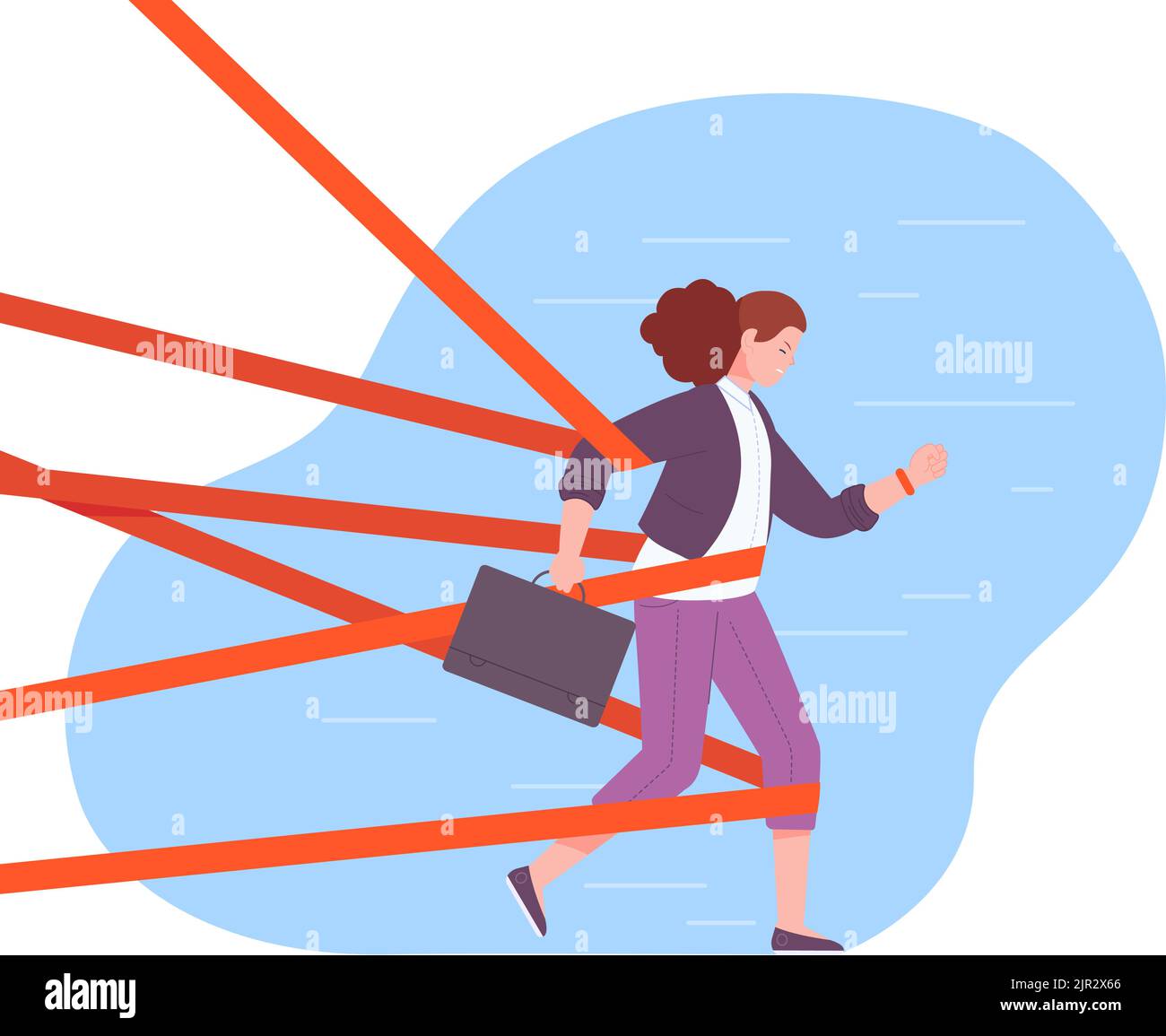 Gender Limitation Woman Trying Break Discrimination Barrier Social