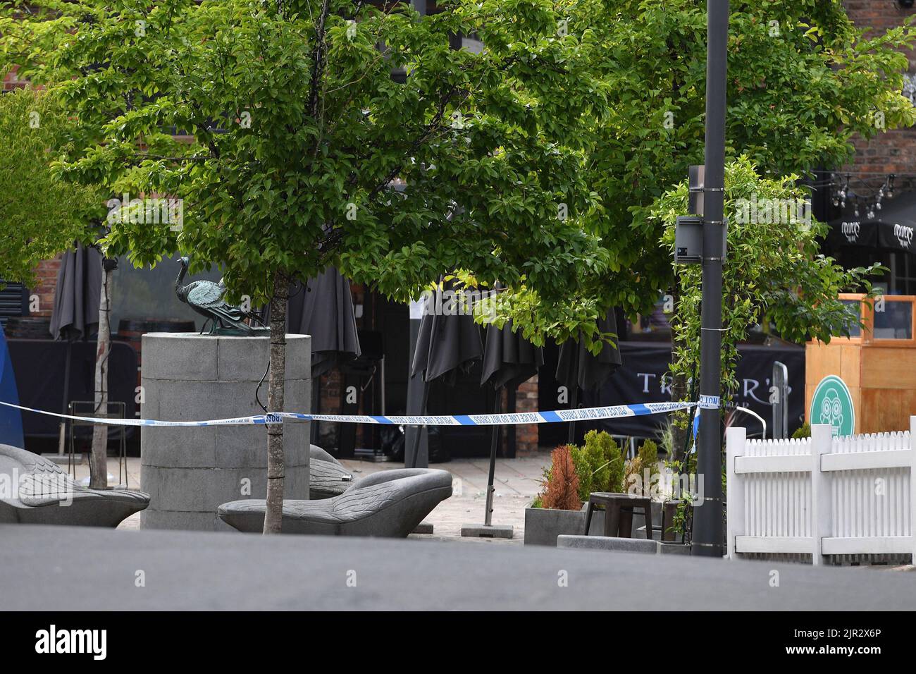 The scene in Railway Street in the Goose Green area of Altrincham ...