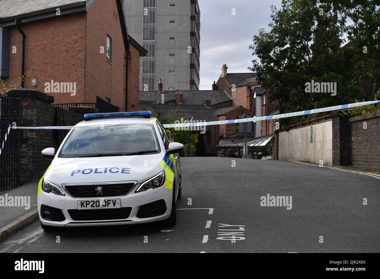 The scene in Railway Street in the Goose Green area of Altrincham ...
