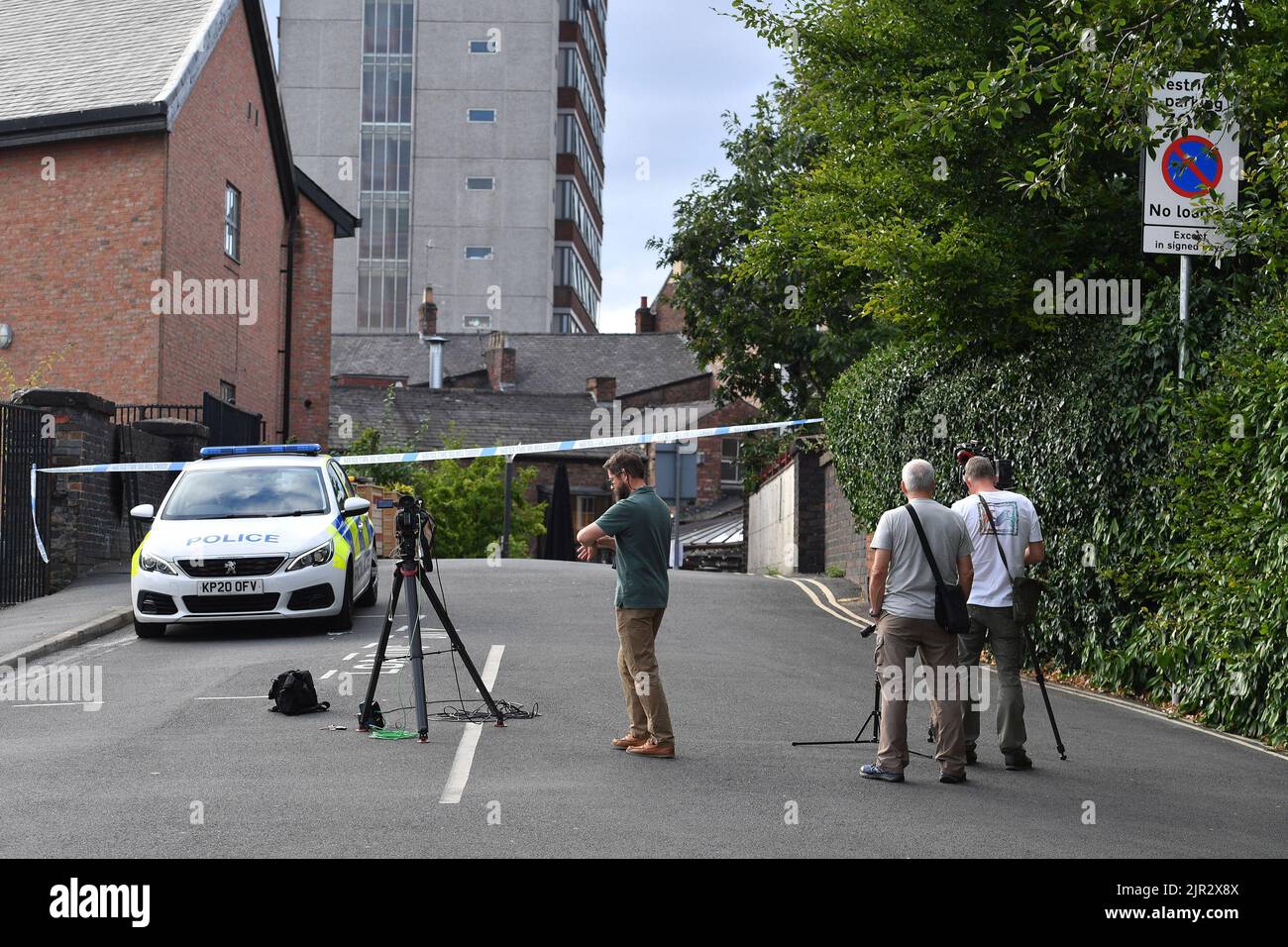 The scene in Railway Street in the Goose Green area of Altrincham ...