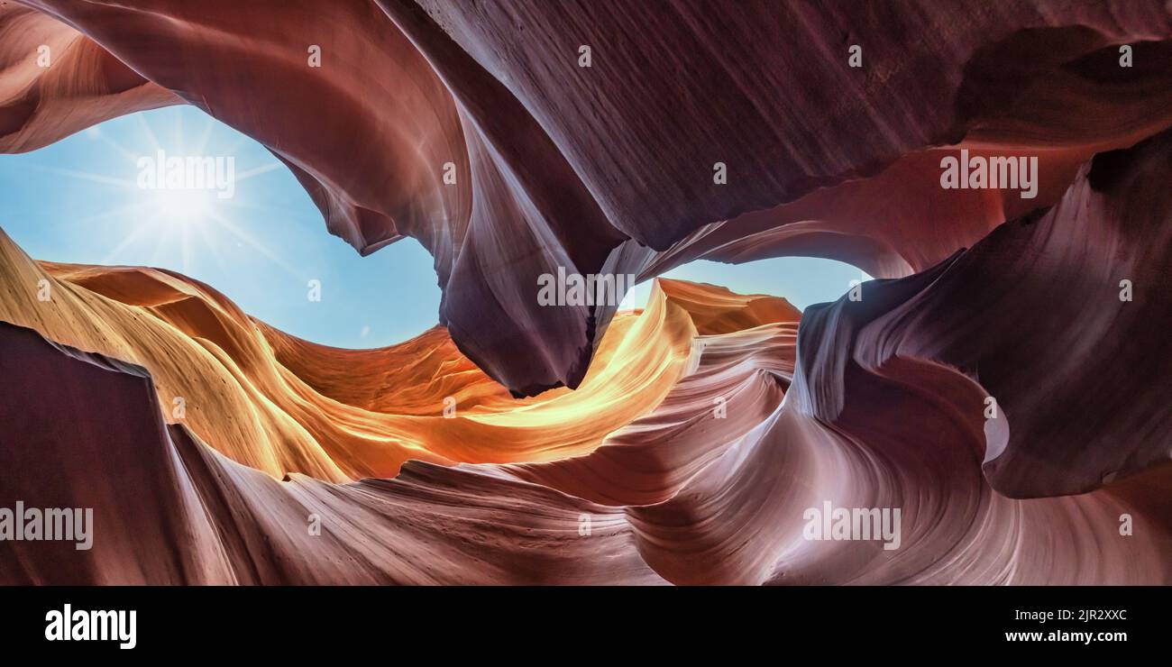 Stunning cliffs of Upper Antelope Canyon in Arizona, USA Stock Photo ...