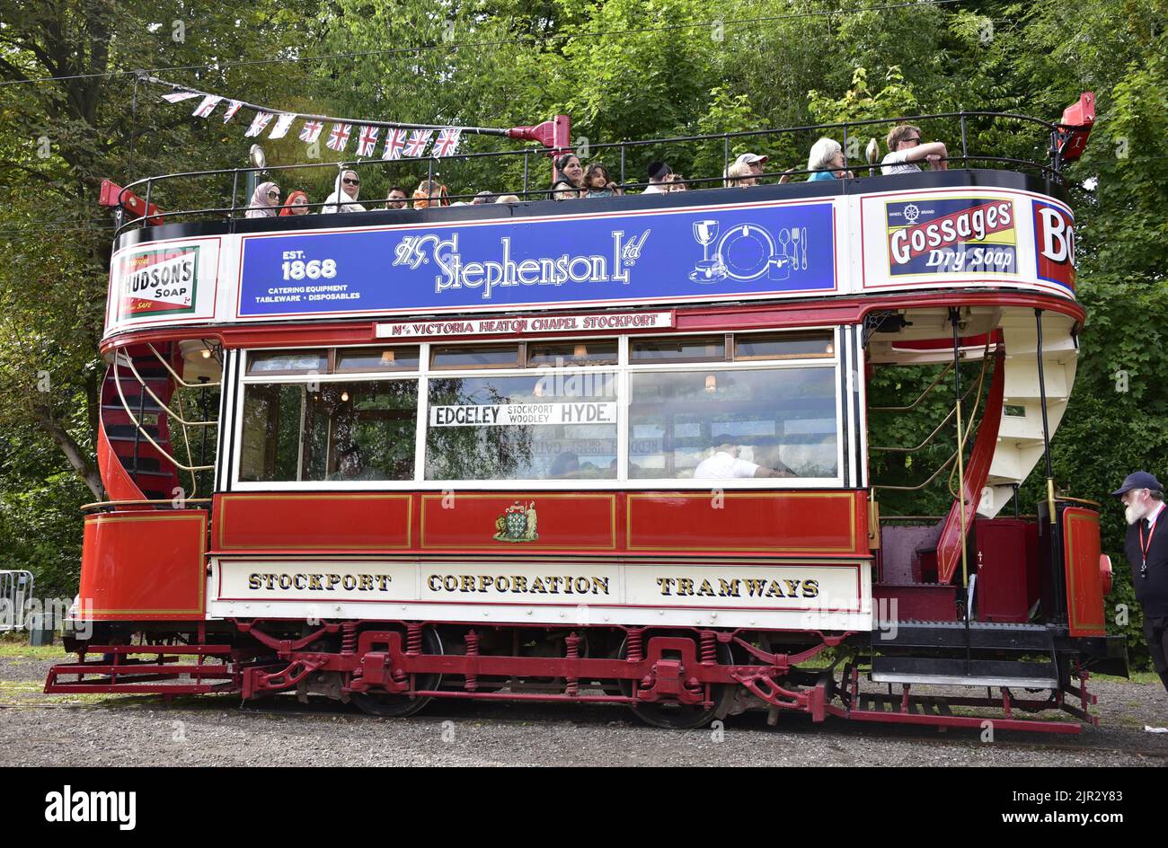 Manchester, UK. 21st August, 2022. Passengers enjoy a ride on Stockport ...