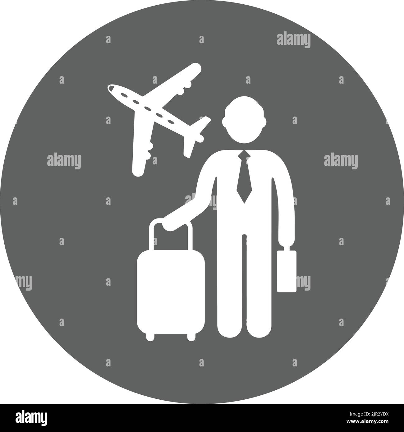 Businessman, tour, visit icon is isolated on white background. Use for ...