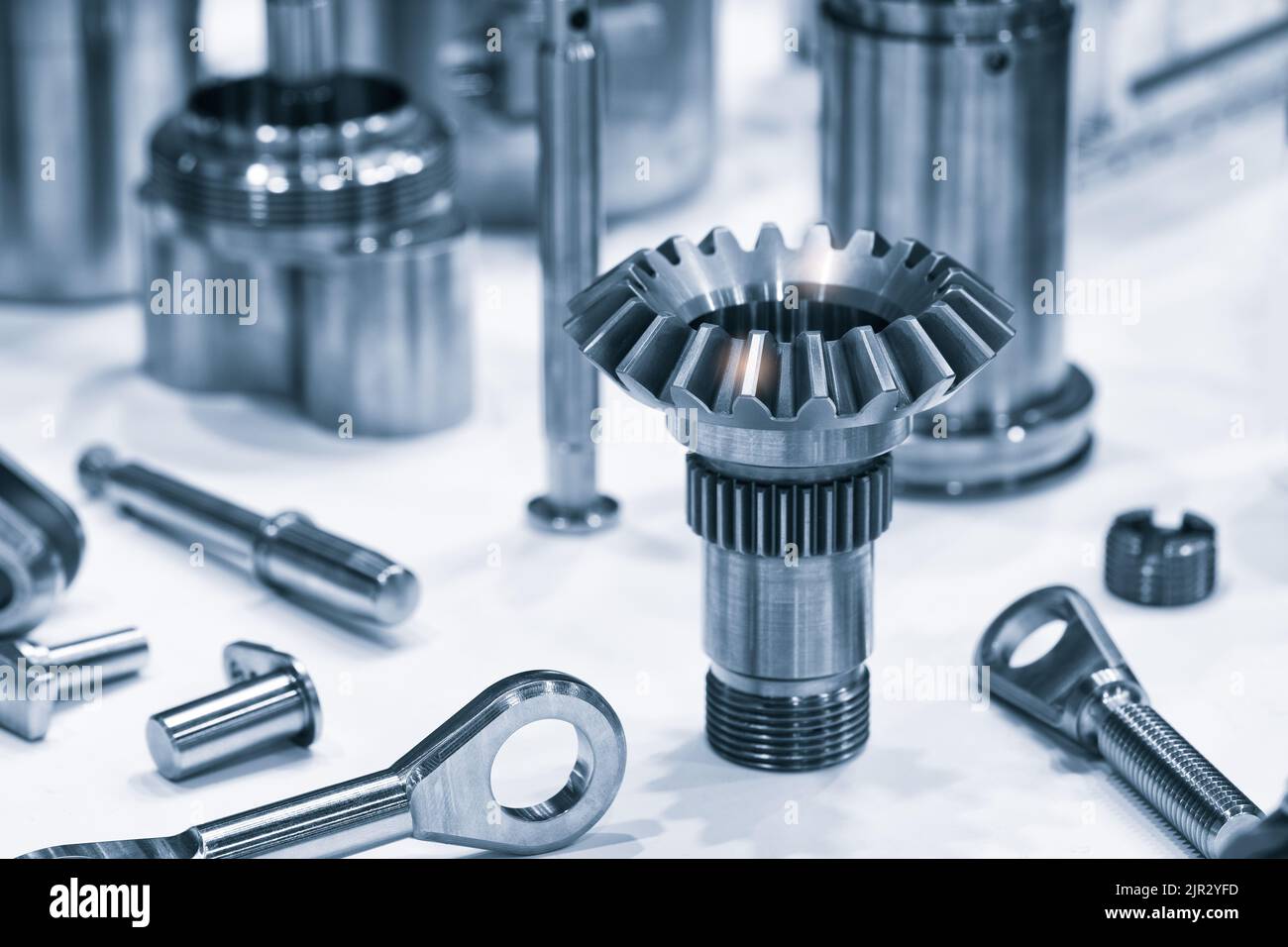 Many types of metal details industrial design background, engineering ...