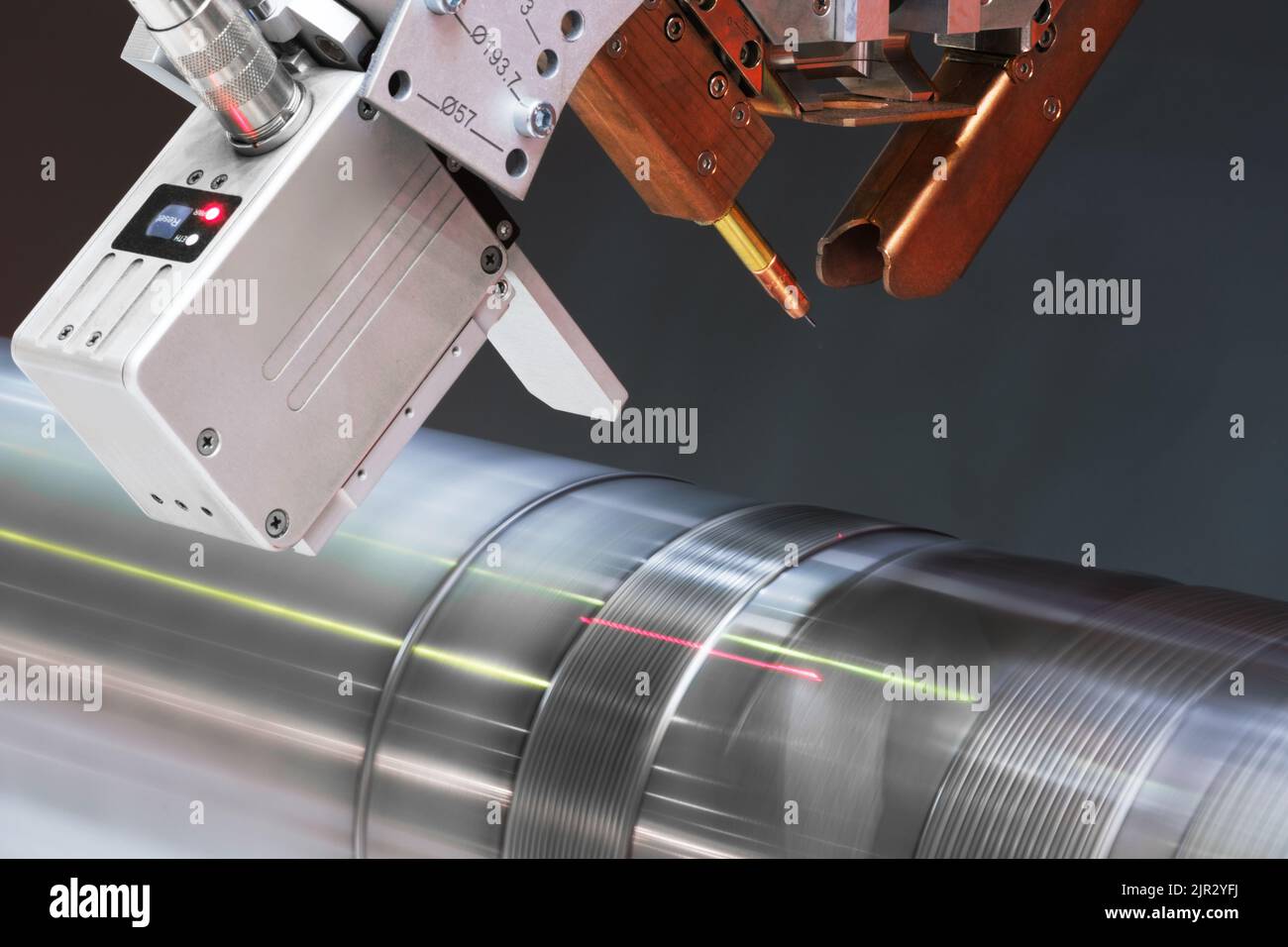 Cutting of metal from laser, modern industrial technology concept Stock ...