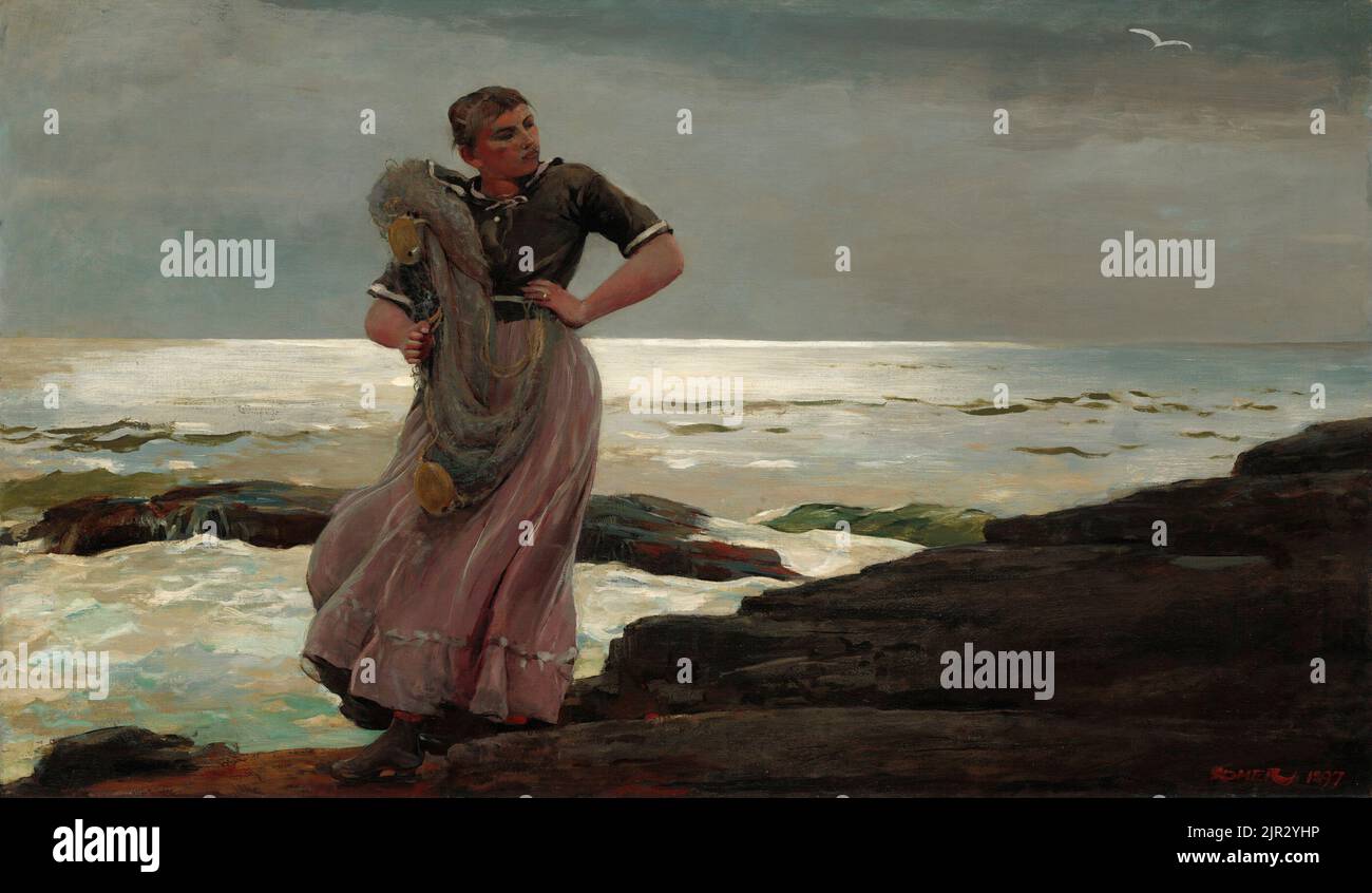 A Light on the Sea. Winslow Homer. 1897 Stock Photo - Alamy
