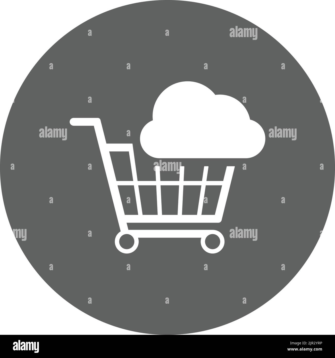 Cloud, cart, shopping icon - Simple editable vector EPS file Stock ...