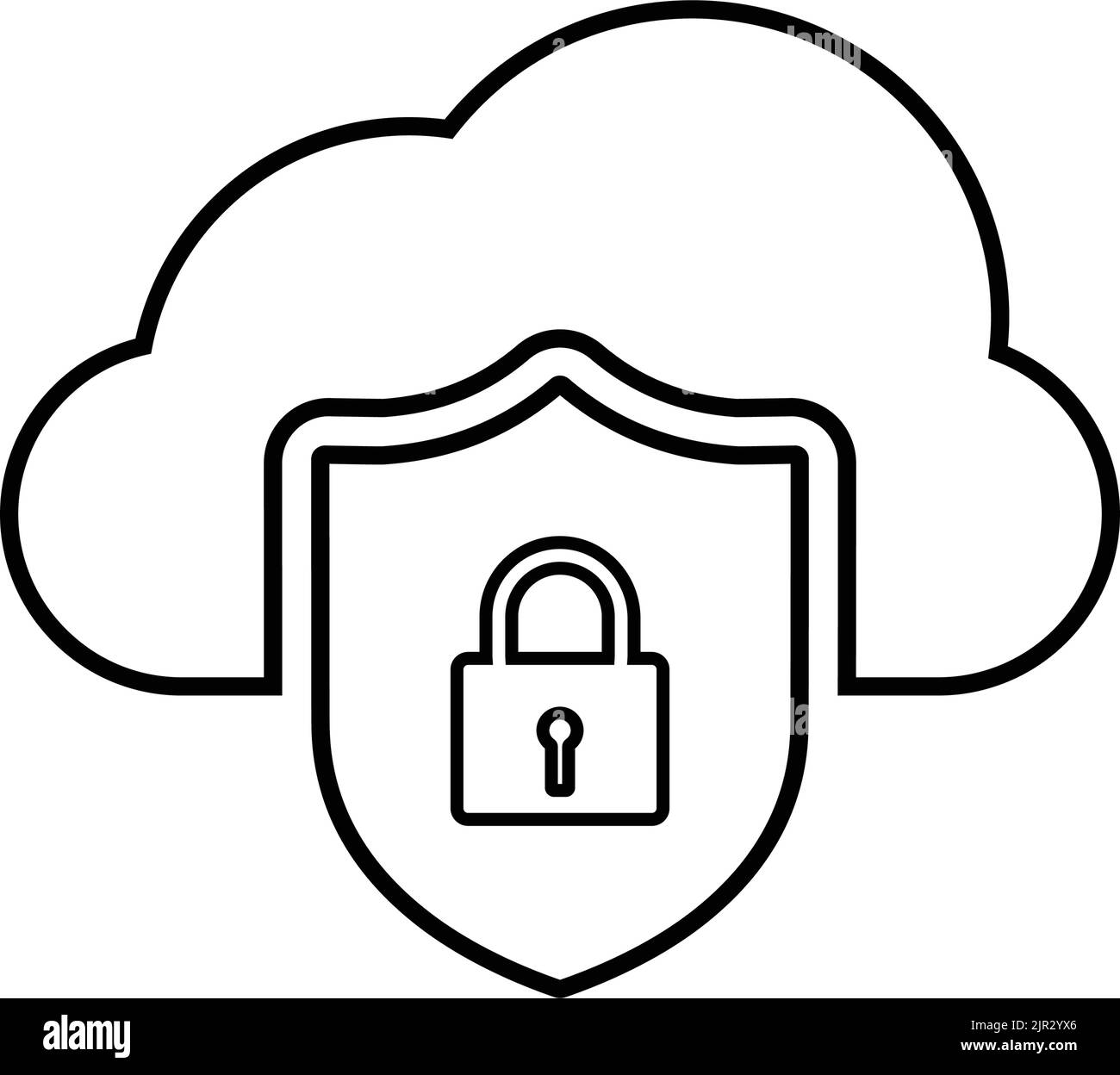 Cloud Protection Security Icon Simple Editable Vector Eps File