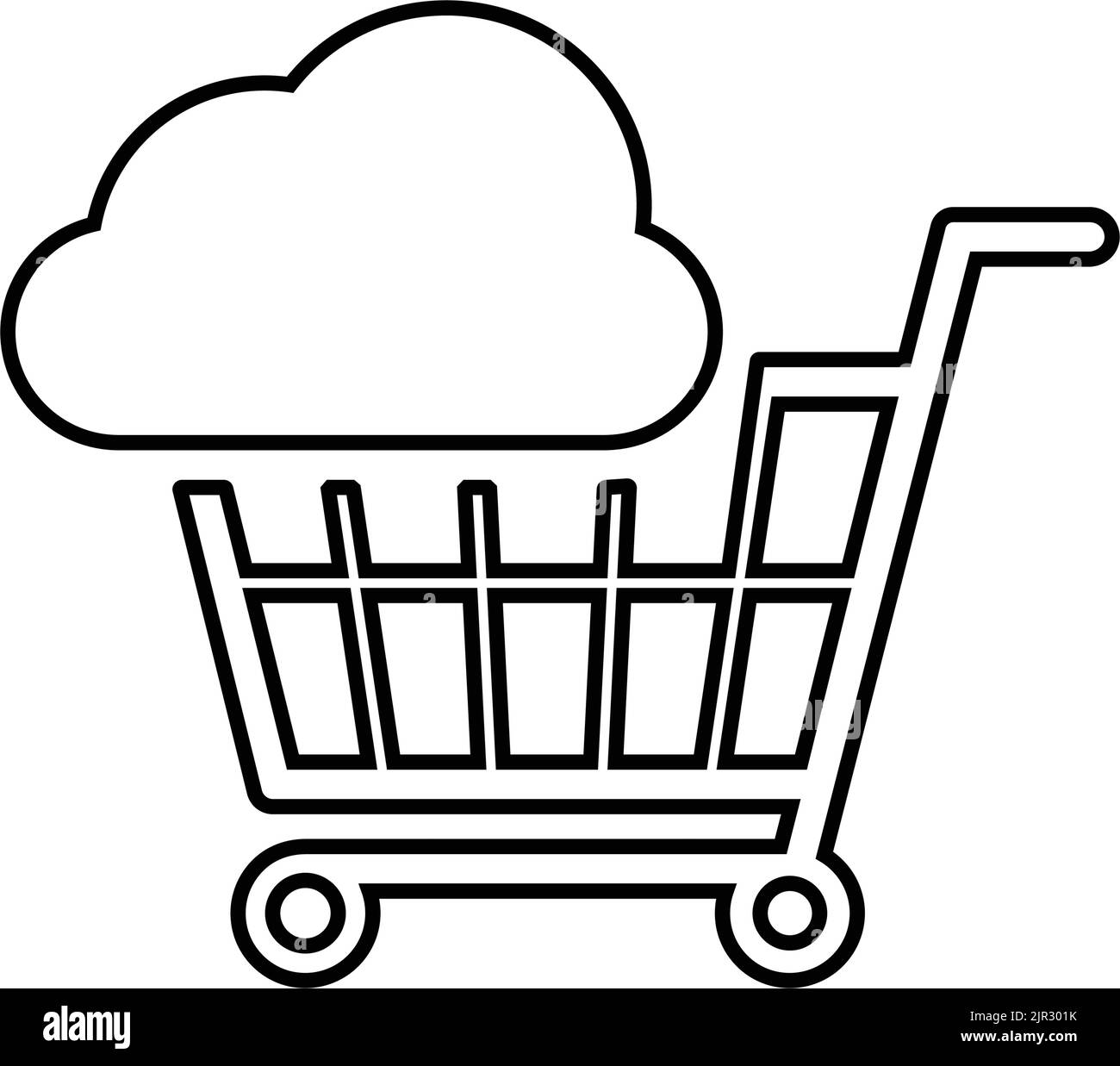 Cloud, cart, shopping icon - Simple editable vector EPS file Stock ...