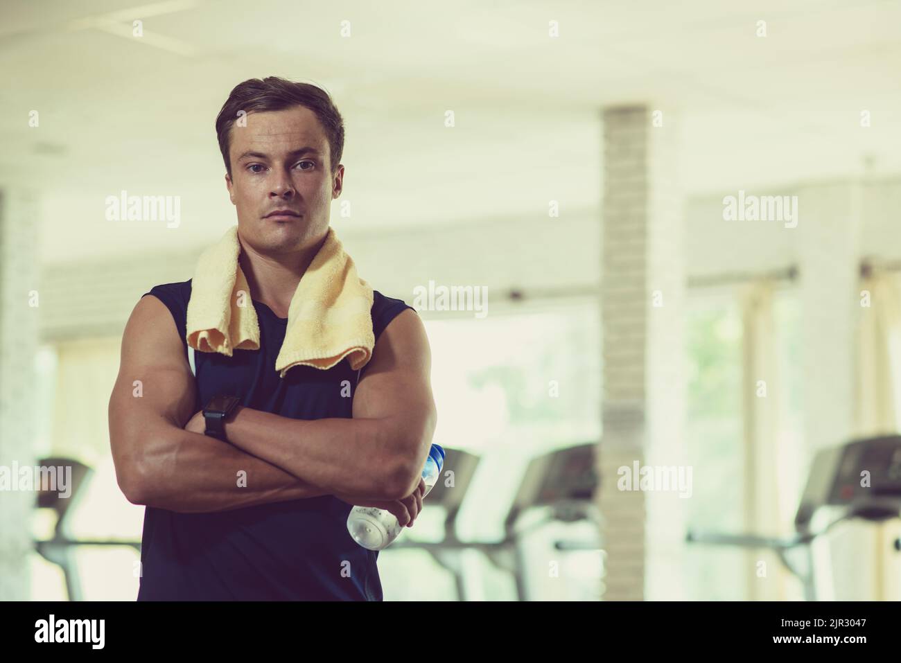 Confident muscular man training hi-res stock photography and images - Alamy