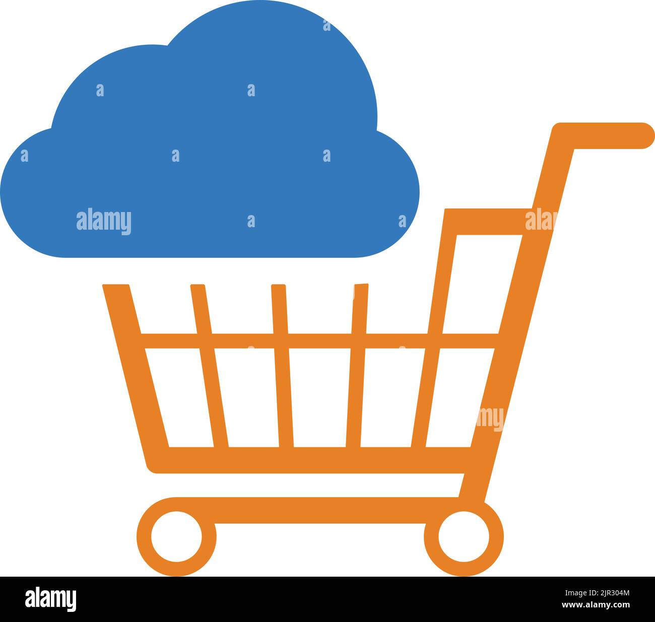 Cloud, cart, shopping icon - Simple editable vector EPS file Stock ...