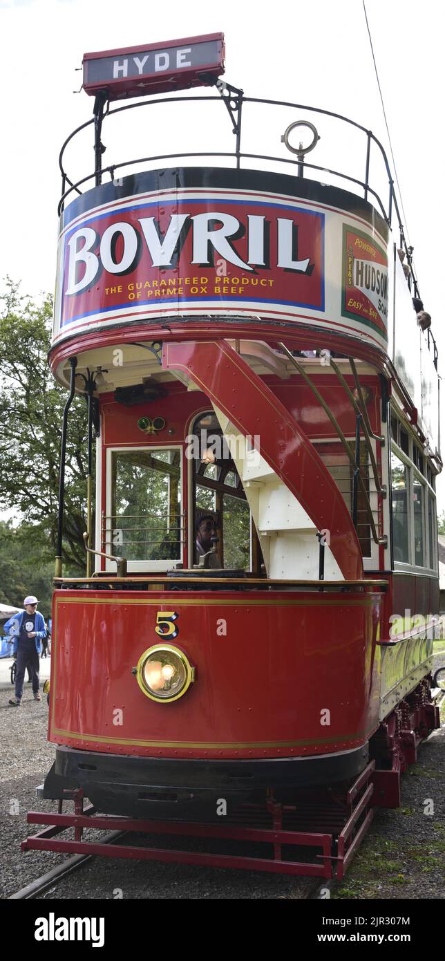 Manchester, UK. 21st August, 2022. The Stockport 5 tram, a four wheel ...