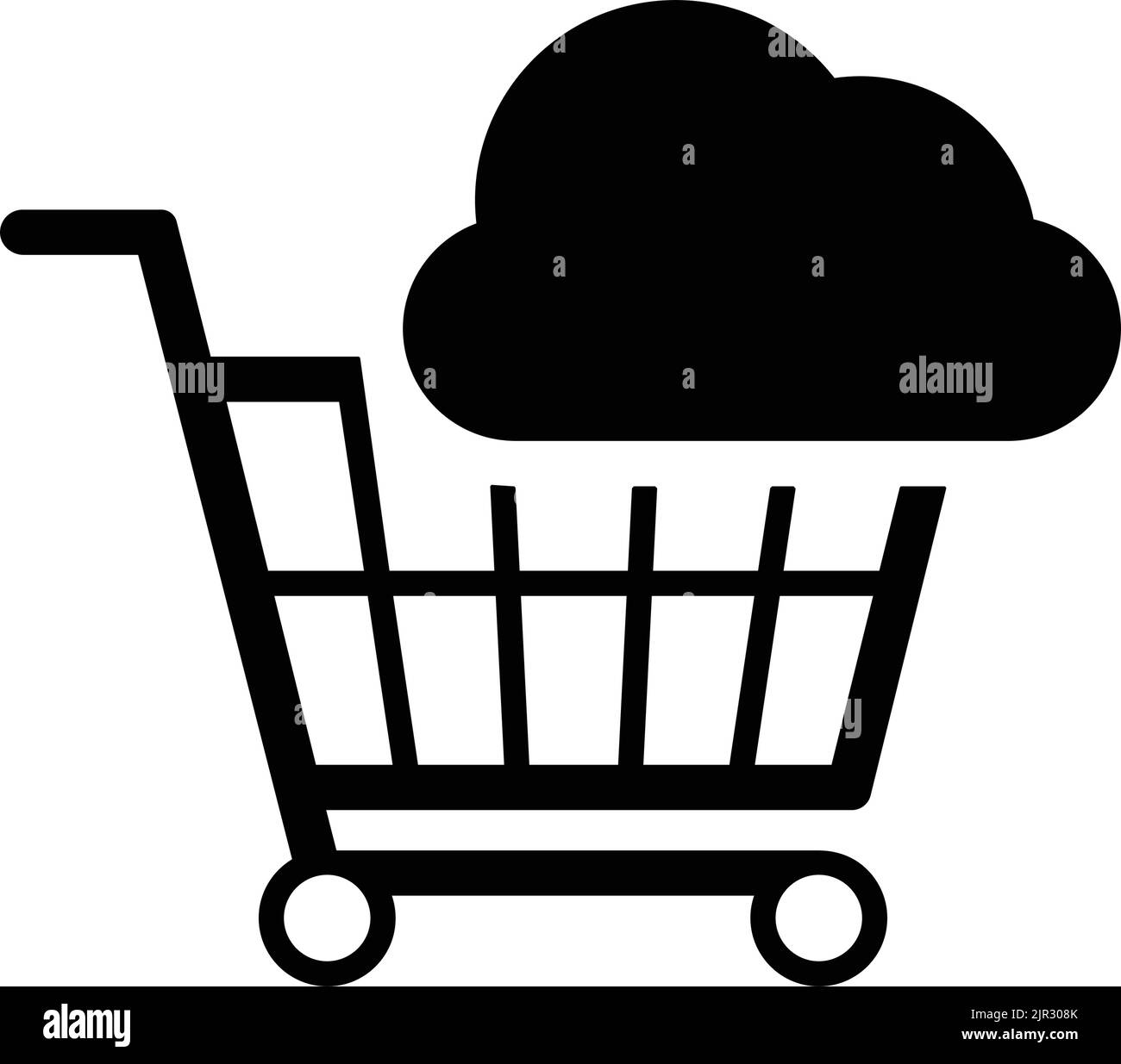 Cloud, cart, shopping icon - Simple editable vector EPS file Stock ...