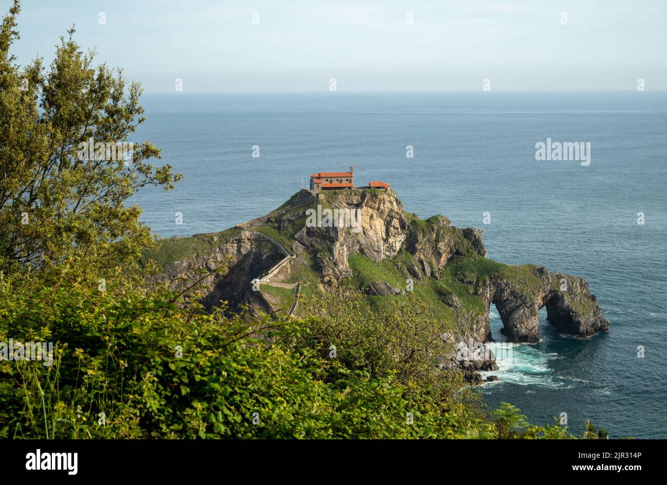 Walking on stone footpath to famous landmark and film location in North ...