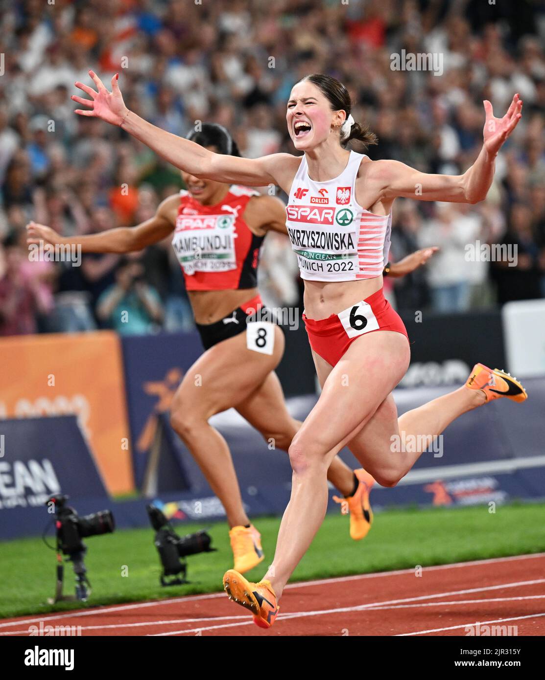 Munich, Germany. 21st Aug, 2022. Athletics: European Championships, Olympic Stadium, 100m ...