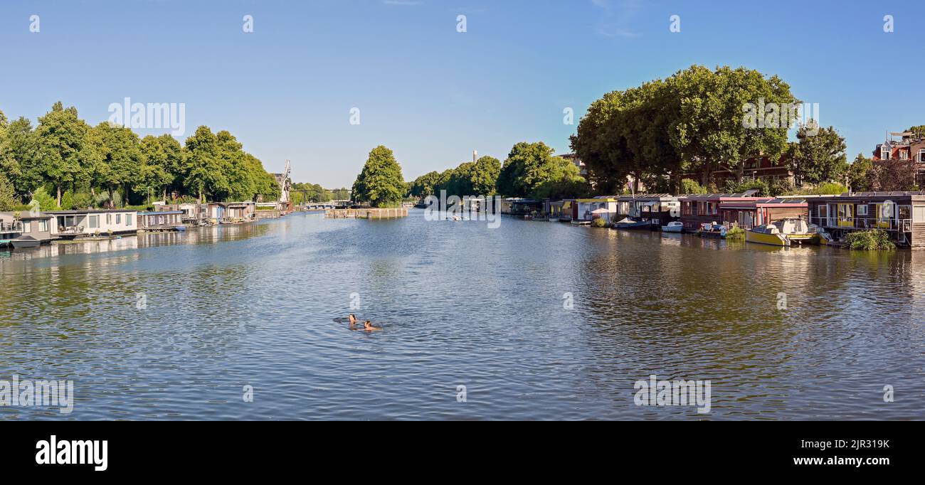 Utrecht, Netherlands - August 2022: Scenic panoramic view of one of the ...