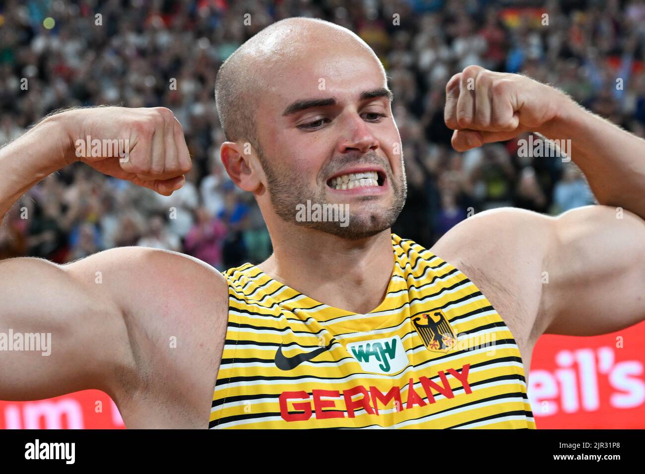 Munich, Germany. 21st Aug, 2022. Athletics: European Championships, Olympic Stadium, Javelin ...