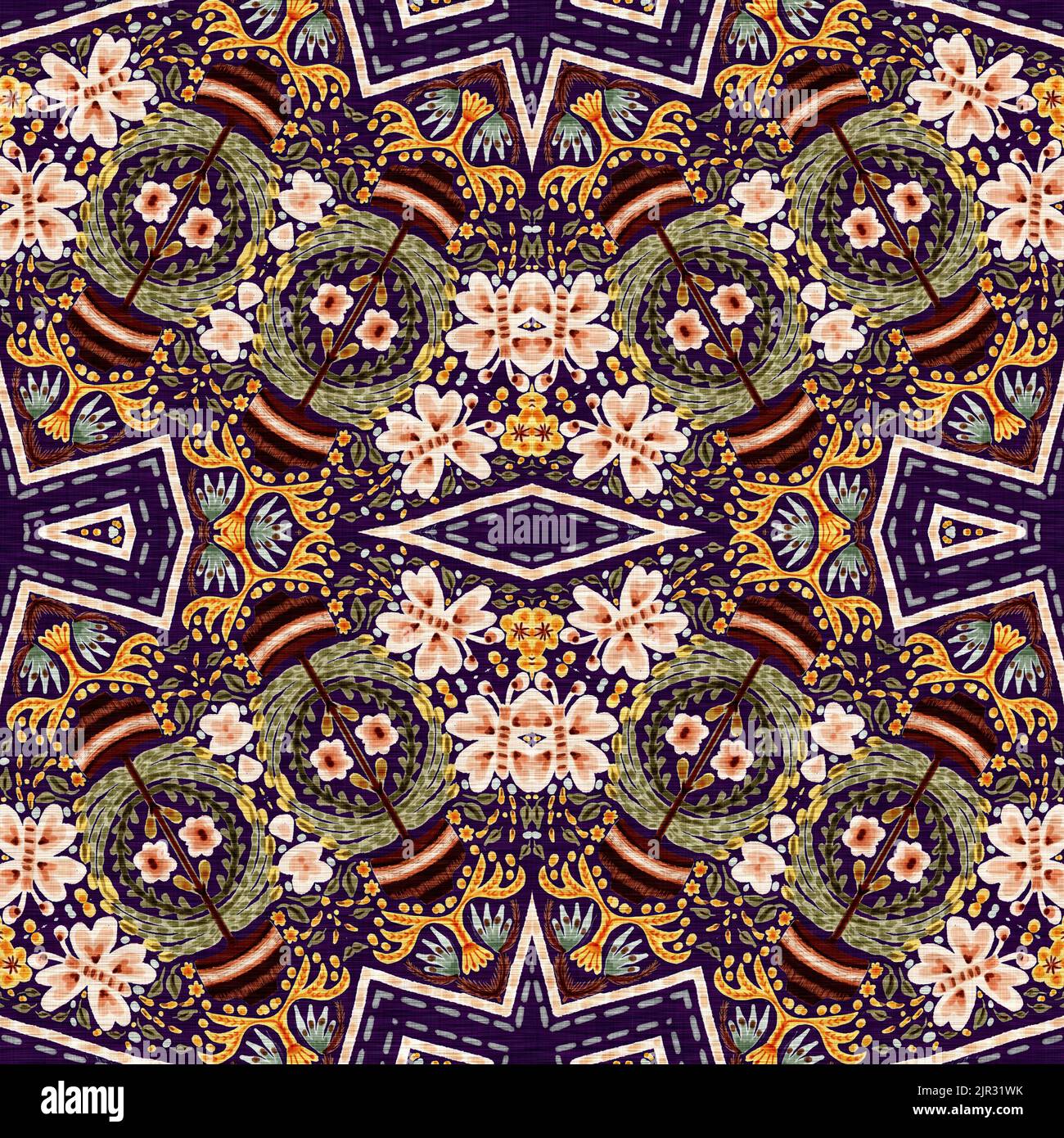 Rustic provence floral pattern background. Boho whimsical french swatch ...