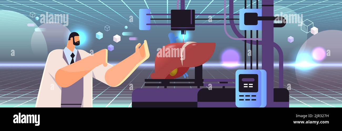 researcher prints liver model on 3d bio printer medical printing of ...