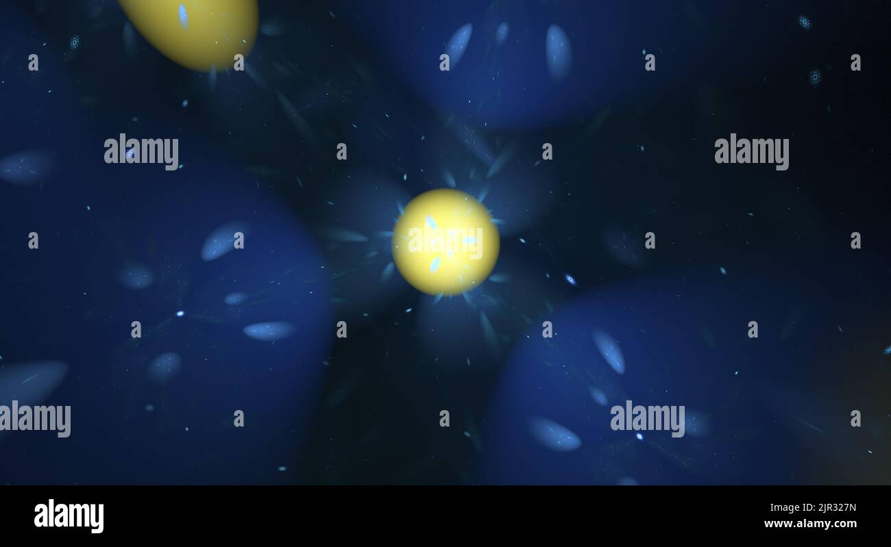 Fractal abstract painting background, blue and yellow colours Stock ...