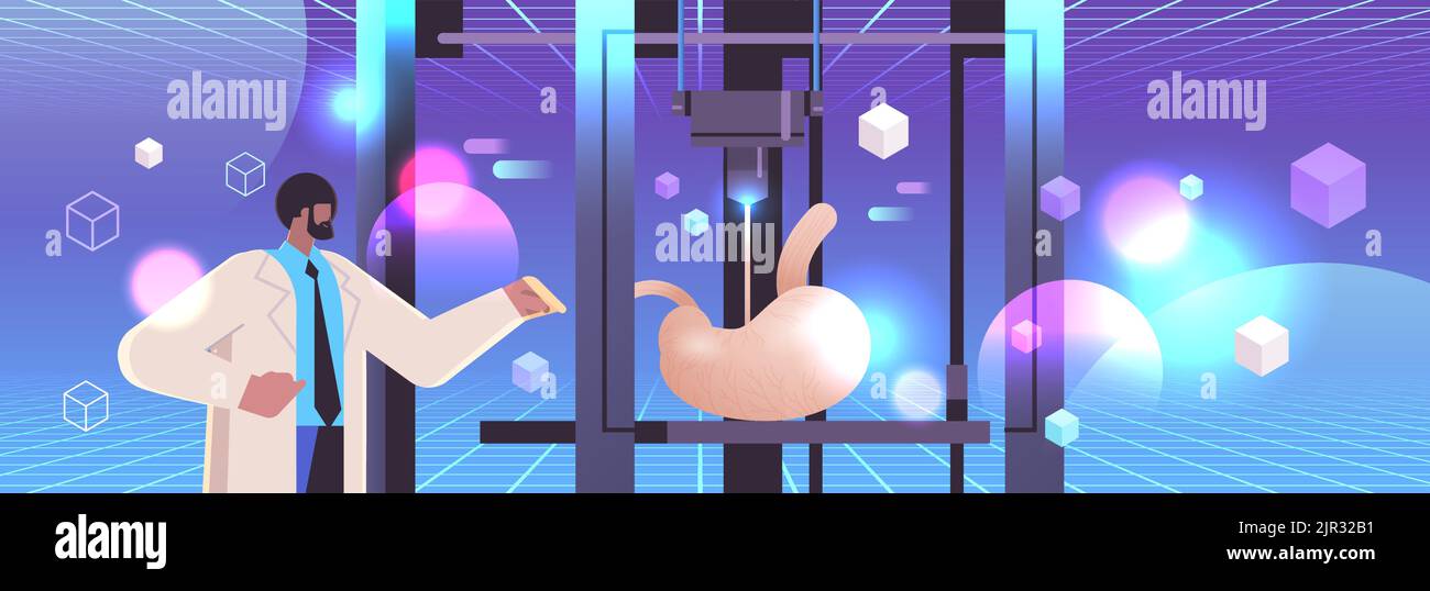 researcher prints stomach model on 3d bio printer medical printing of ...