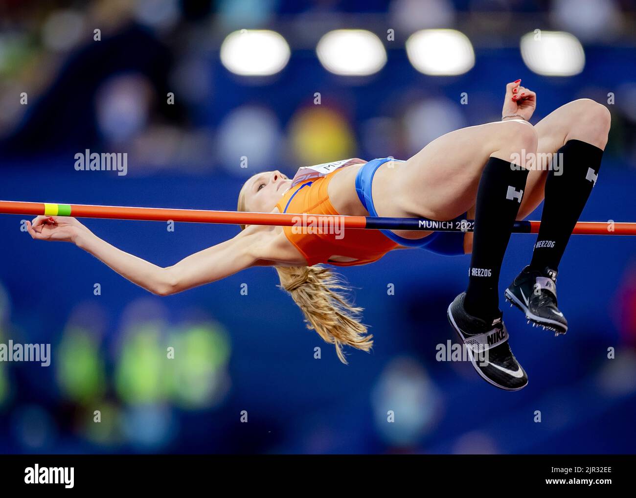 MUNCHEN - Britt Weerman in action during the final of the athletics ...