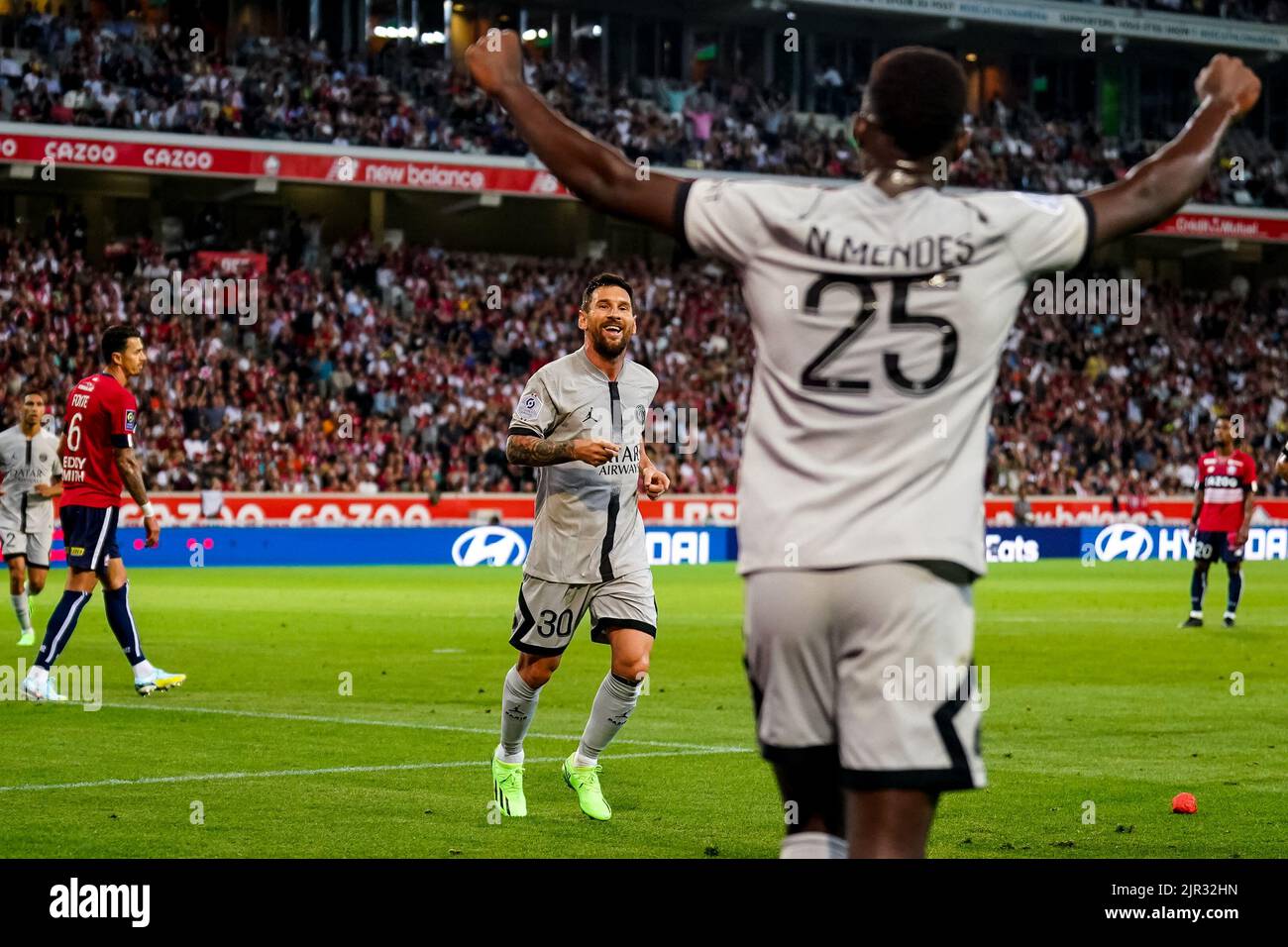LILLE, FRANCE - AUGUST 21: Lionel Messi of Paris Saint-Germain ...