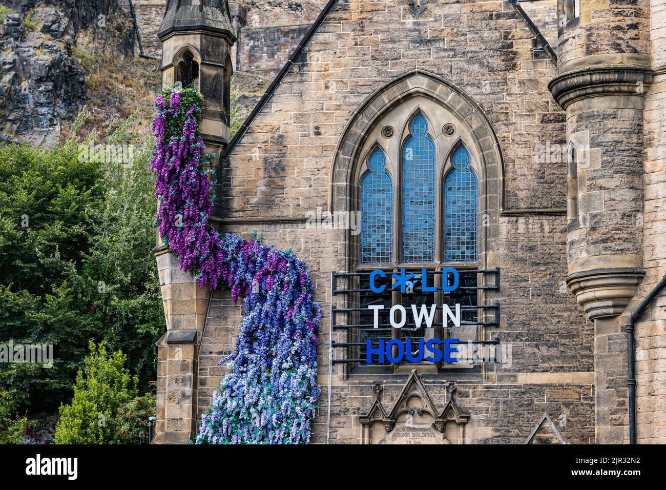 Exterior view of Cold Town House bar converted building with arched ...