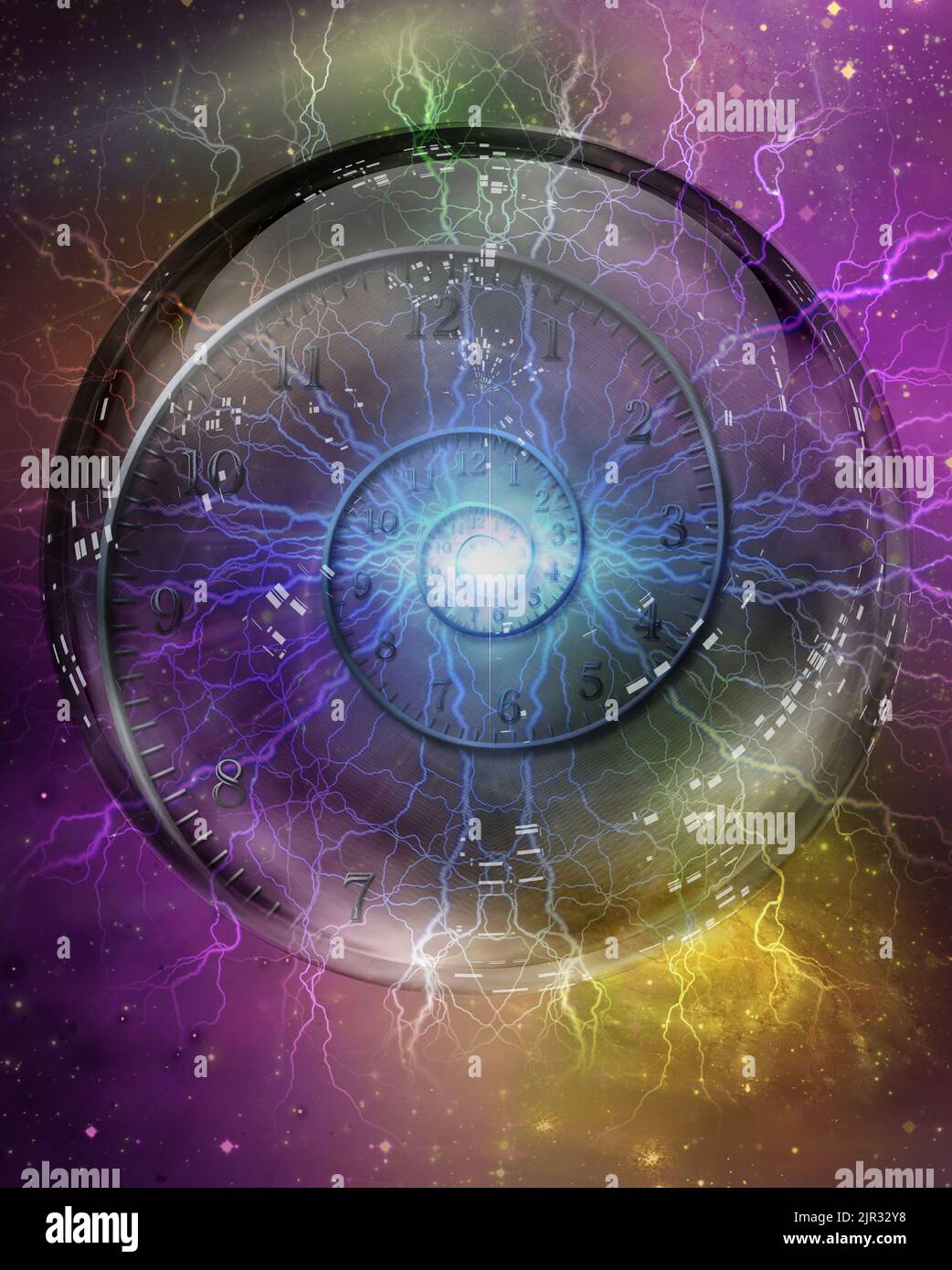 Spiral of time enclosed in crystal sphere. 3D rendering Stock Photo - Alamy