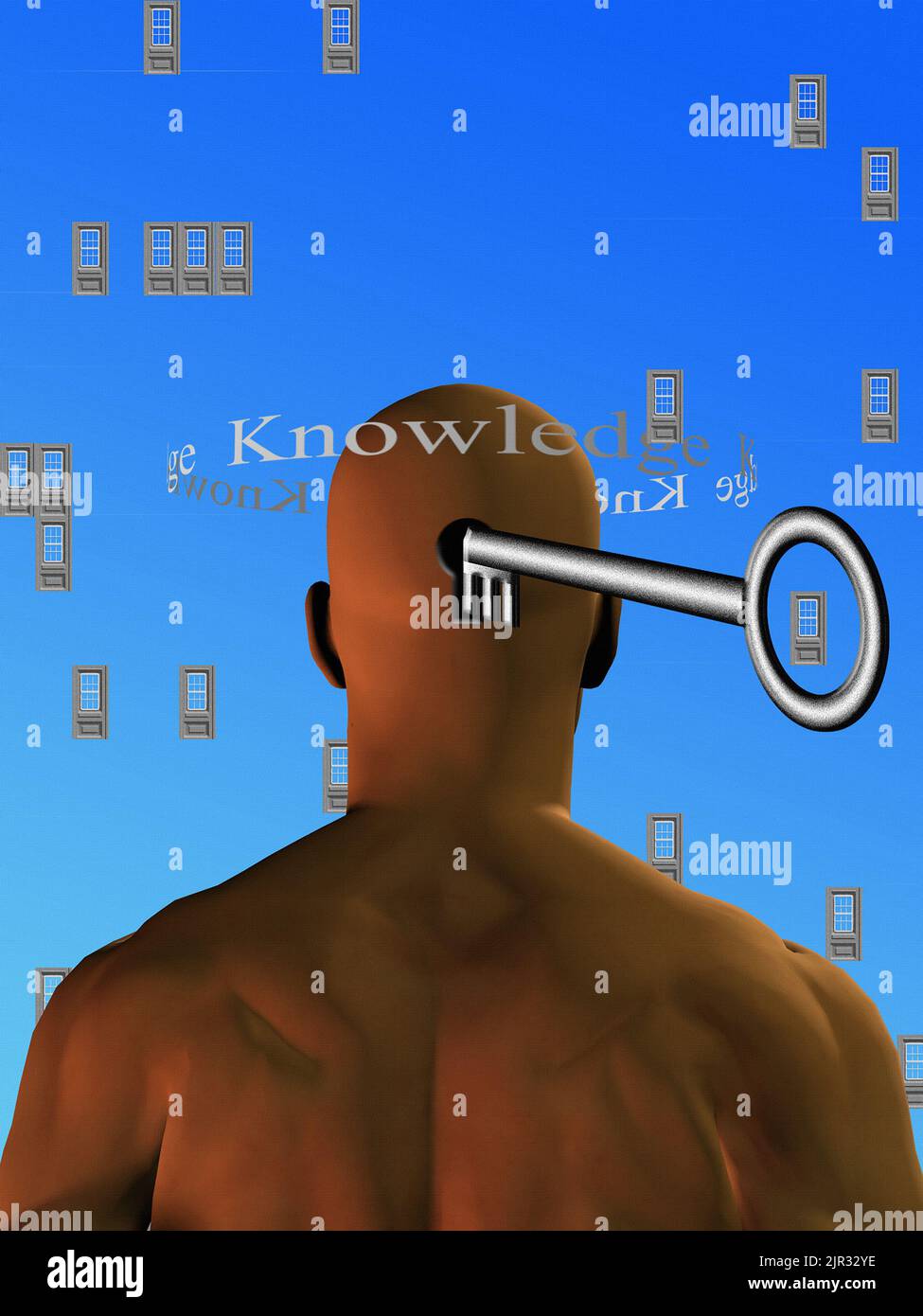 Key to knowledge. 3D rendering Stock Photo - Alamy