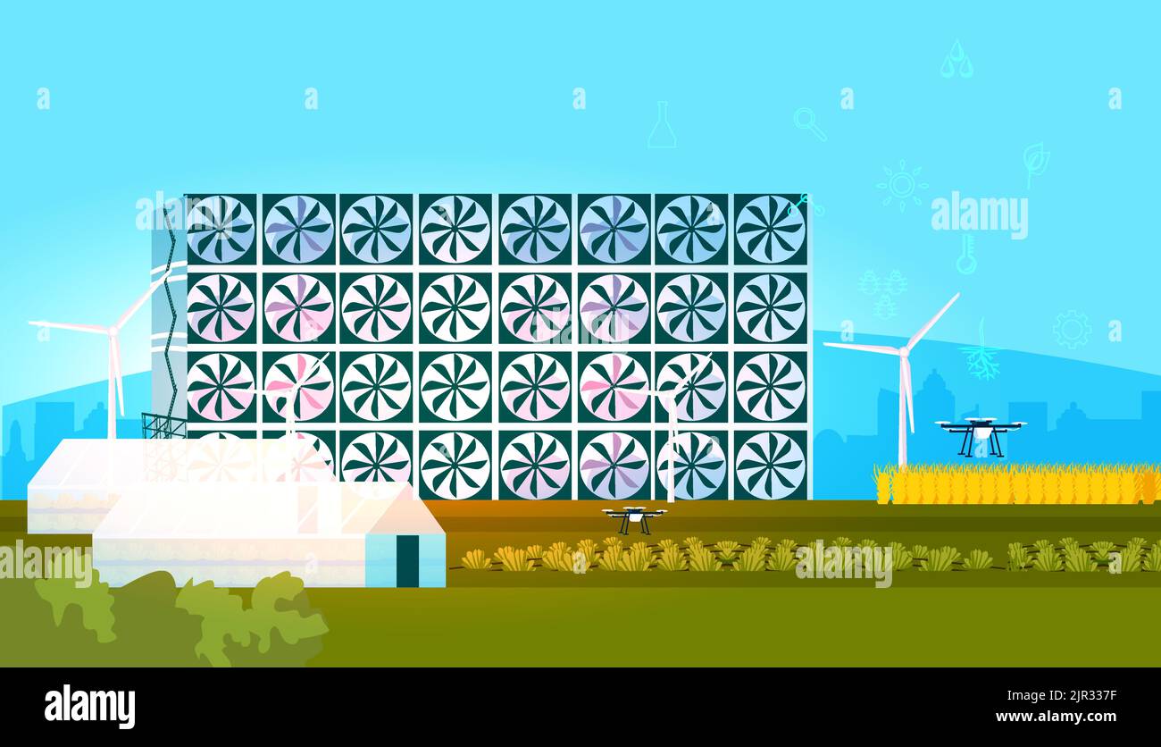 Wind turbines and solar panels energy renewable station field build ...