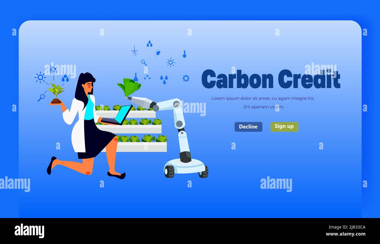 scientist with robot examining green plants in lab responsibility of ...