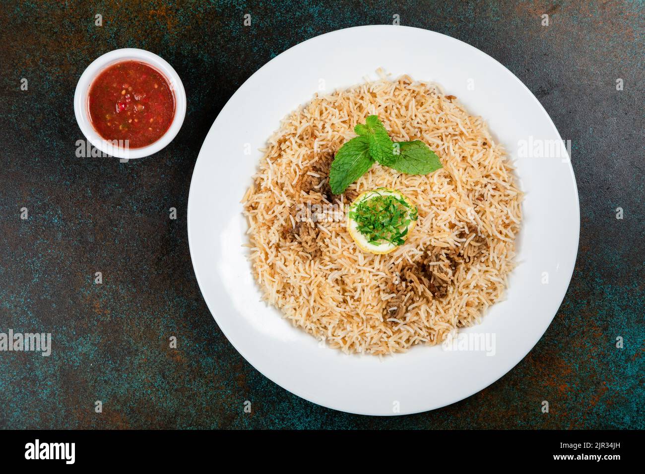 western arabic food , yemeni food. chicken with rice Stock Photo - Alamy