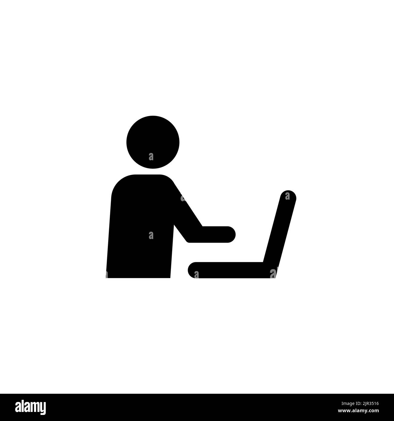 Work remote office desk icon. Work from home computer person workspace ... Work remote office desk icon. Work from home computer person workspace ...