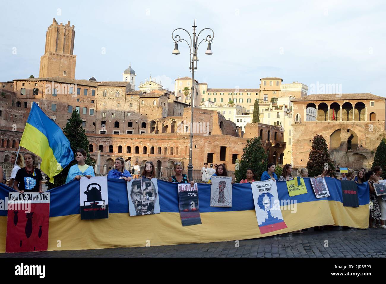 Rome, Italy, August 21, 2022 - Demonstration in Rome against the ...