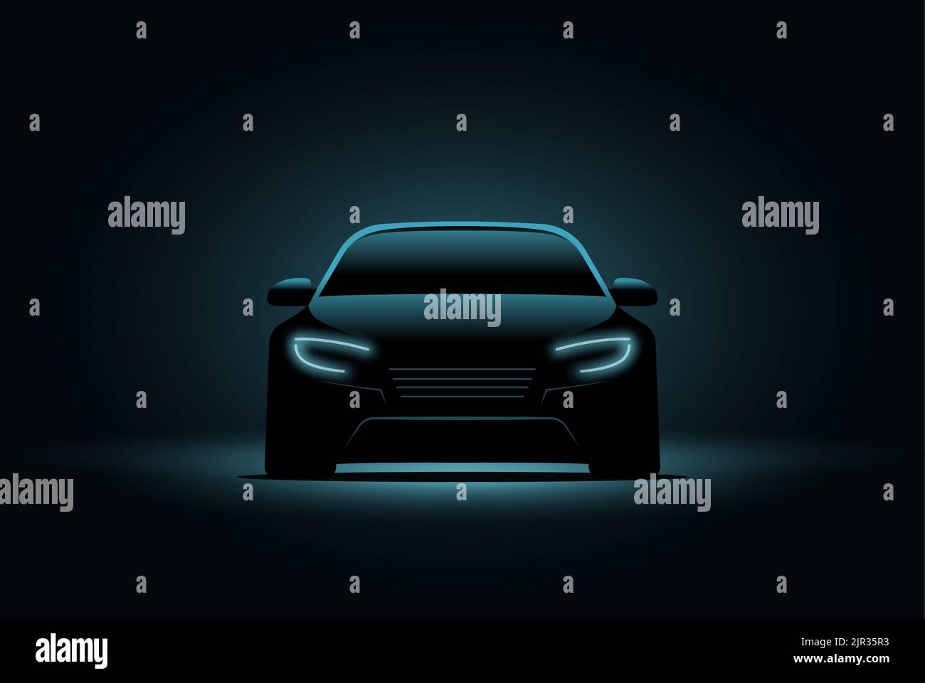 Car dark headlight background. Supercar light concept modern ...