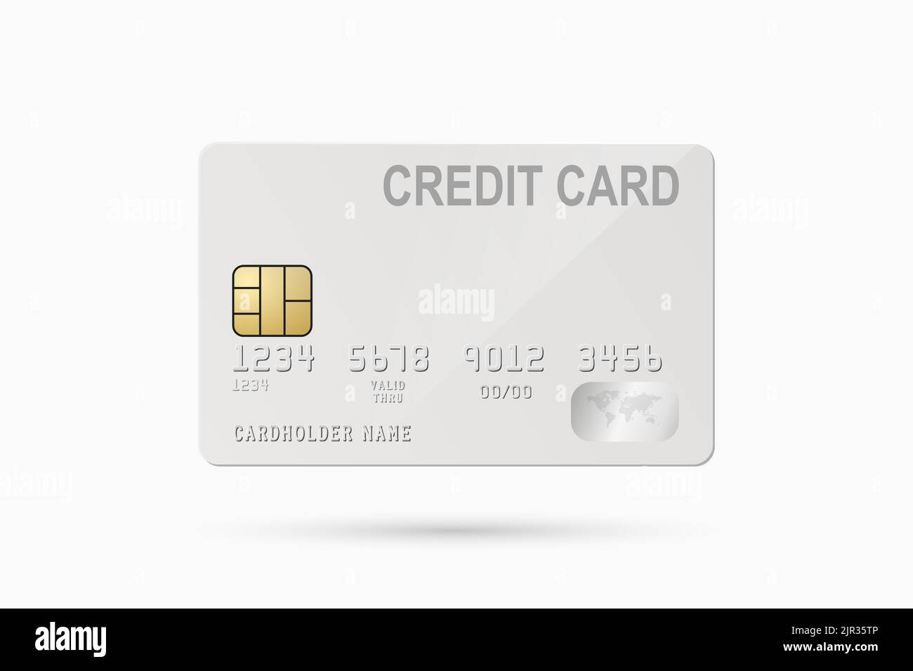 Vector 3d Realistic White Credit Card Isolated. Design Template of ...