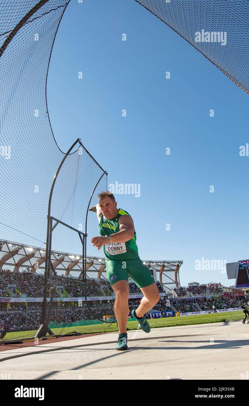 Matthew Denny of Australia competing in the men’s discus heats at ...